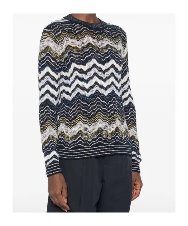Missoni Wave Knit Crewneck Sweater