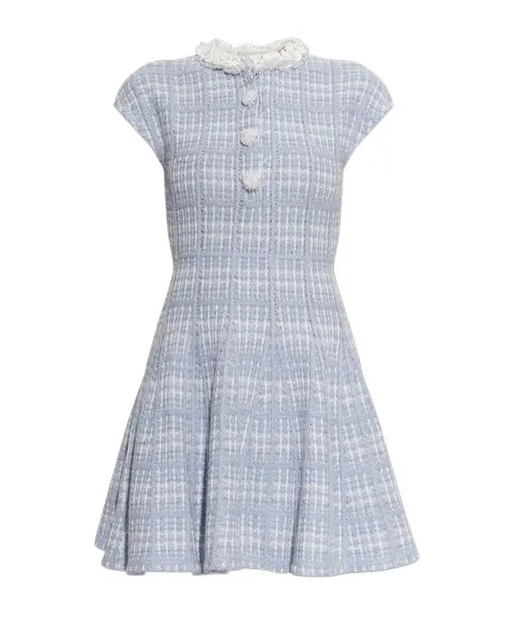 SELF-PORTRAIT Round-neck Dress - Blue