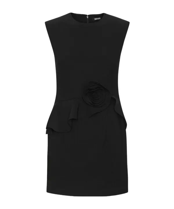 ROTATE BY BIRGER CHRISTENSEN Rose Peplum Mini Dress - Black