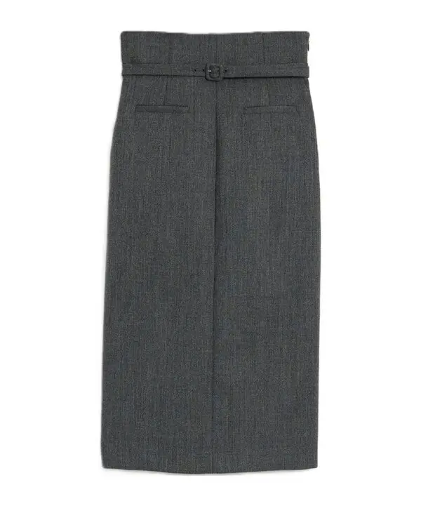 AMI Paris Straight-cut Skirt With Belted Waist - No