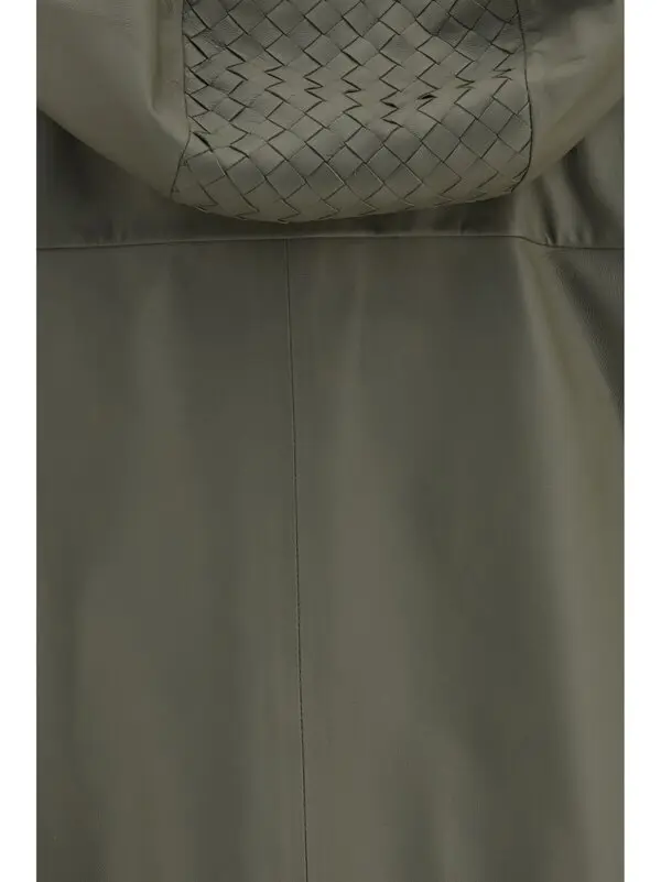 Bottega Veneta Lightweight Nappa Leather Jacket With Intrecciato Hood