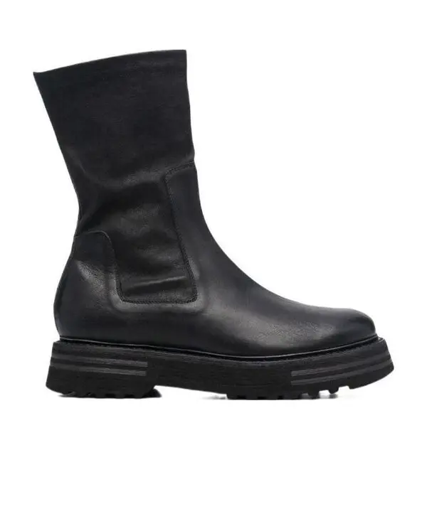 Guidi Platform Leather Boots - Black