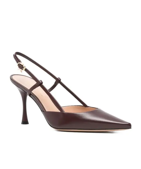 GIANVITO ROSSI Pointed-toe Slingback High Heel Pumps - Brown