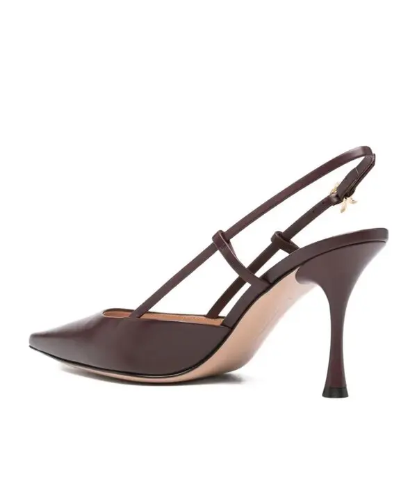 GIANVITO ROSSI Pointed-toe Slingback High Heel Pumps - Brown