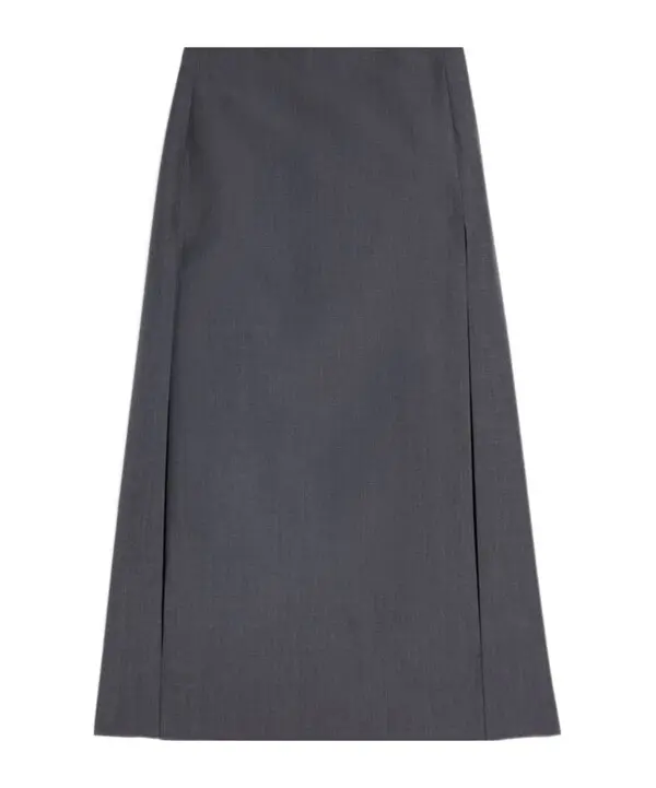 JIL SANDER Slit Midi Skirt - Grey