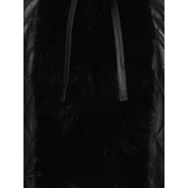 ROTATE BY BIRGER CHRISTENSEN Faux Fur Trimmed Leather Jacket