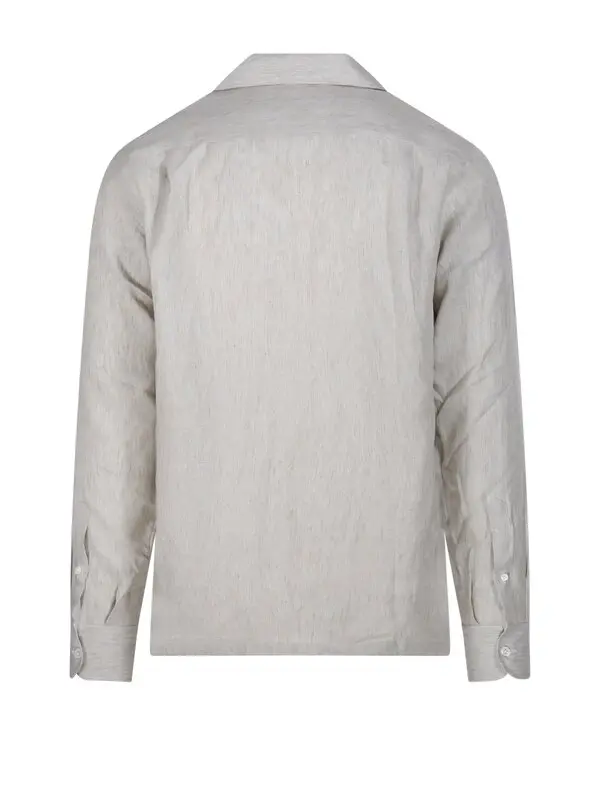 LARDINI Pailan Cnc Linen Popover Shirt