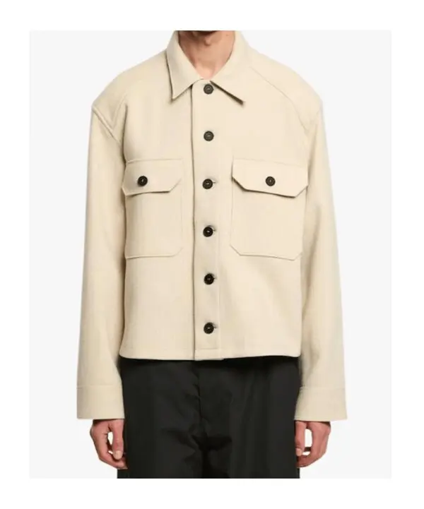 Studio Nicholson Cropped Utility Shirt Jacket With Raglan Sleeves