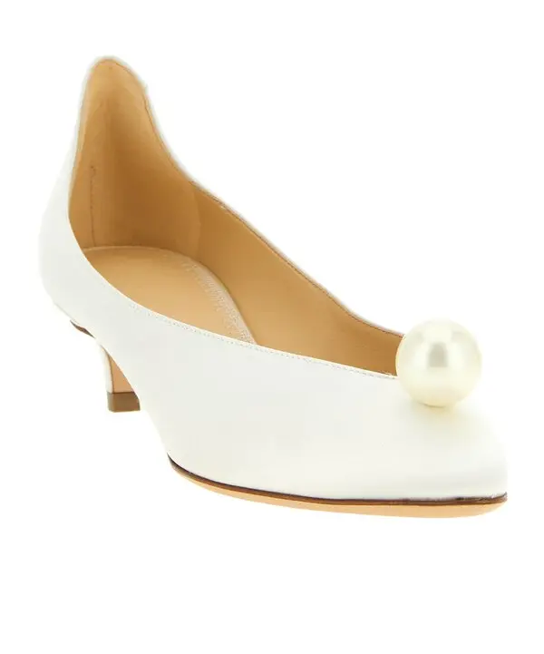 Magda Butrym Pearl Embellished Satin Pumps