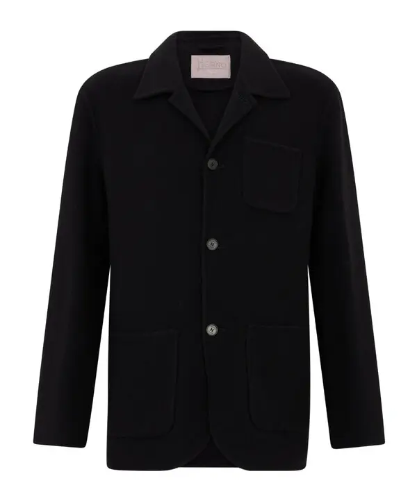 Herno Button-up Patch-pocket Jacket - Black