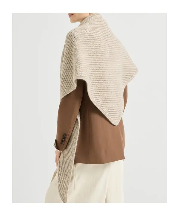 Brunello Cucinelli Ribbed Knit Shawl