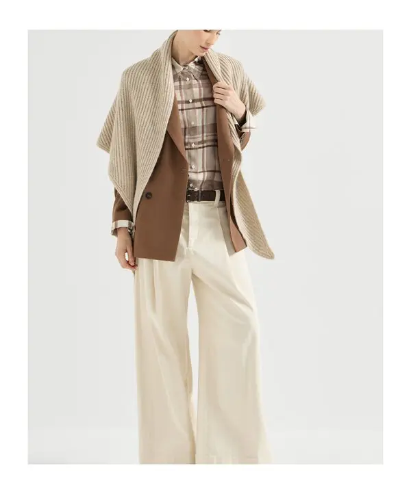 Brunello Cucinelli Ribbed Knit Shawl