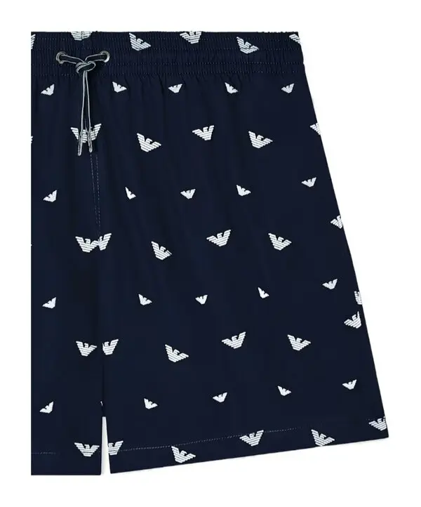 Emporio Armani Swim Shorts With Micro Eagle Embroidery