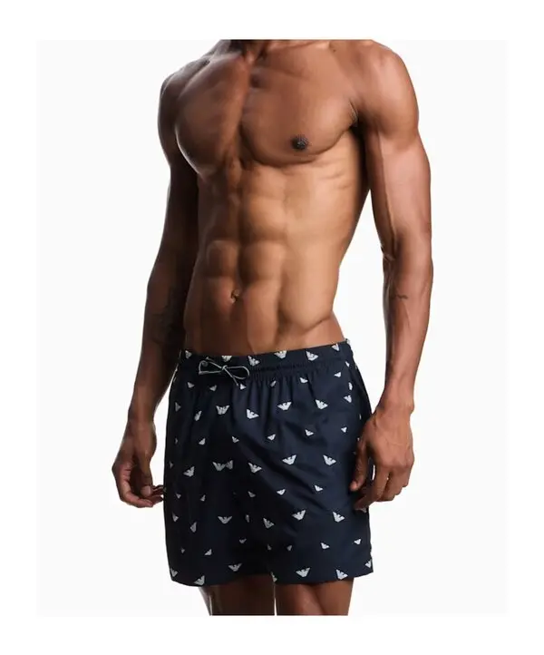 Emporio Armani Swim Shorts With Micro Eagle Embroidery