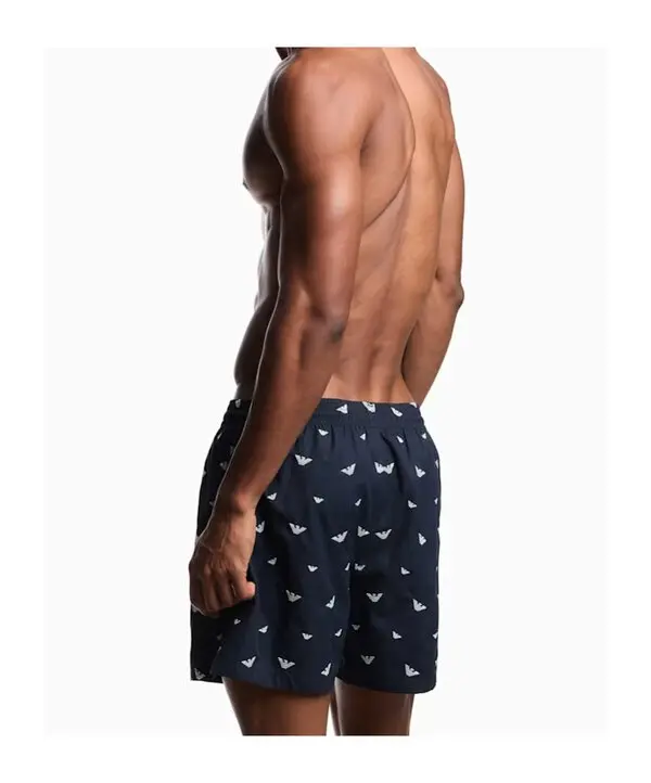 Emporio Armani Swim Shorts With Micro Eagle Embroidery