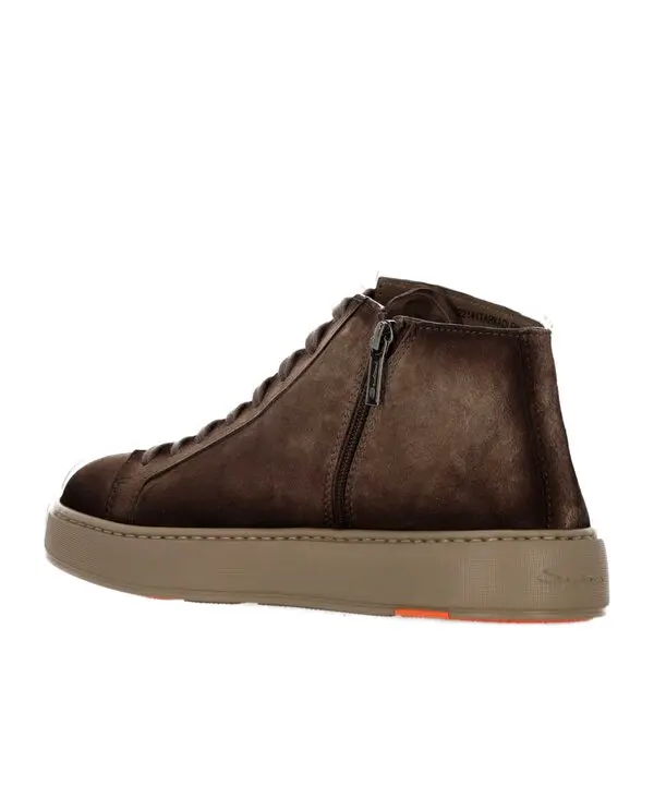 Santoni Leather High-top Sneakers