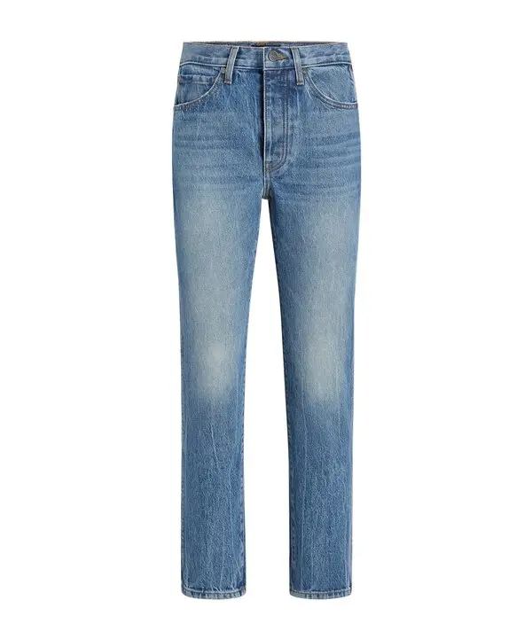 Khaite High Rise Straight Leg Jeans