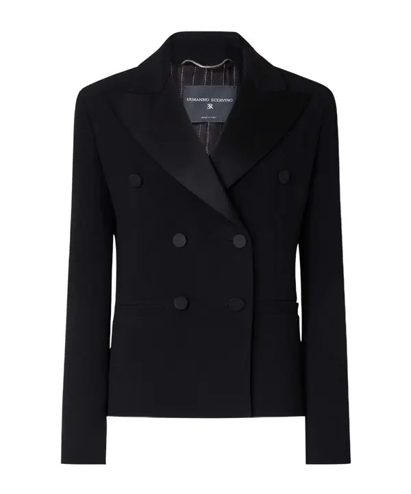 Ermanno Scervino Cady Boxy Smoking Jacket - Black