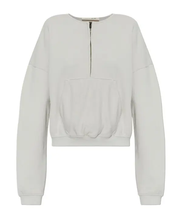 Fear Of God Half Zip Cropped Sweatshirt - Washedovercast