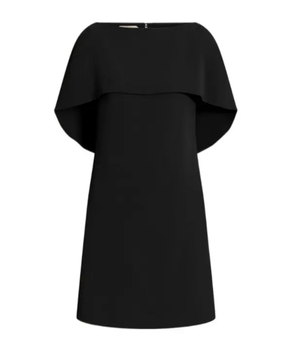 Alberta Ferretti Short Cape-detail Dress - Black