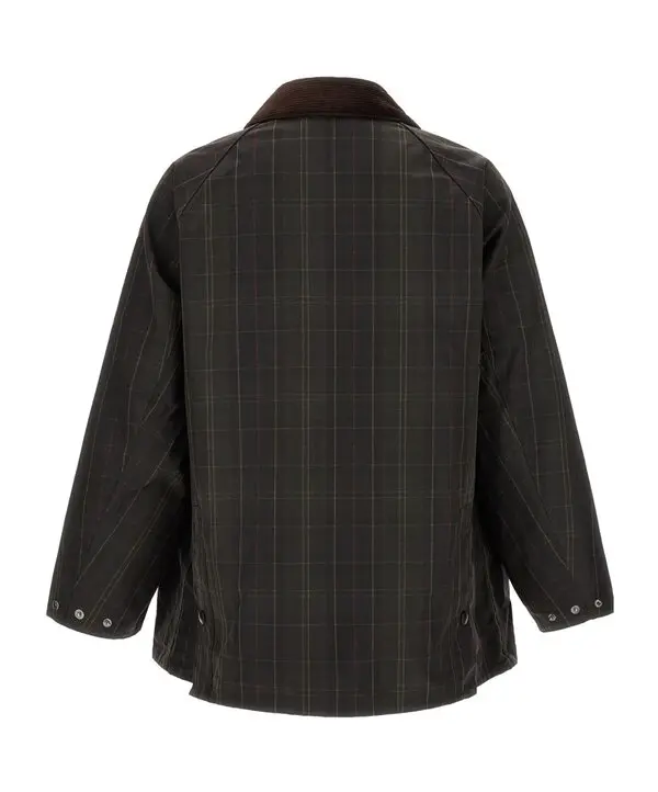 Barbour Waxed Cotton Plaid Casual Jacket