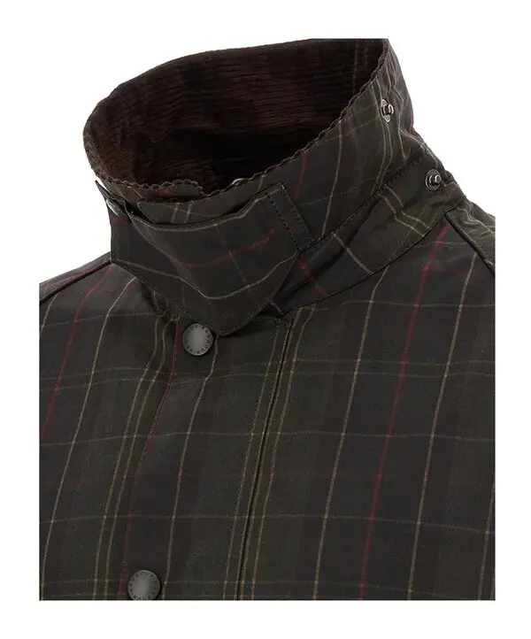 Barbour Waxed Cotton Plaid Casual Jacket