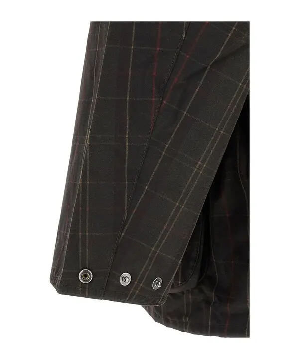 Barbour Waxed Cotton Plaid Casual Jacket