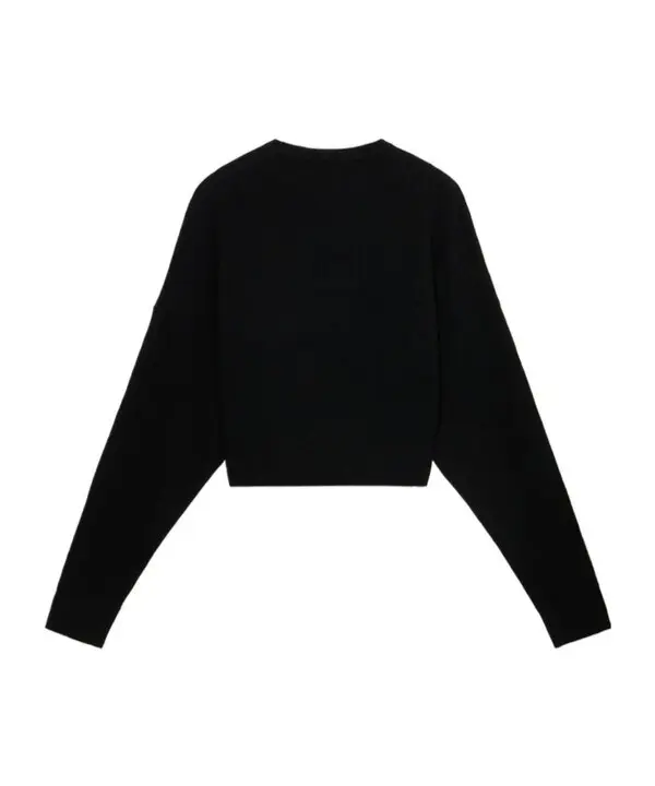 Blumarine Logo Crystal Cropped Sweater