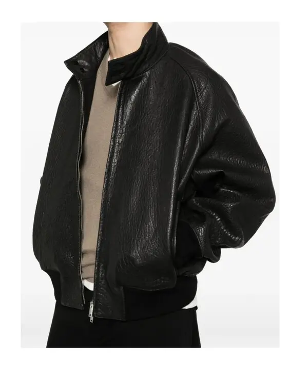 Studio Nicholson Leather Bomber Jacket
