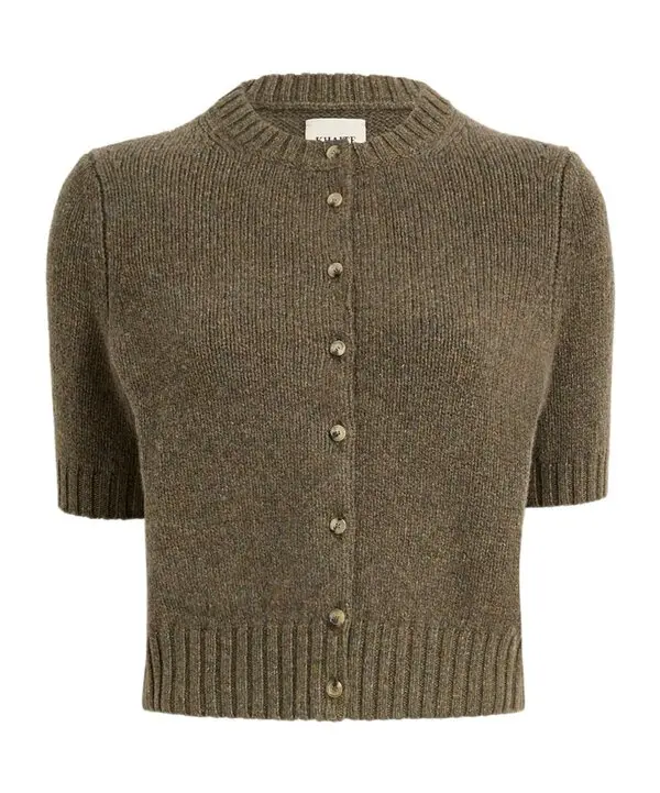 Khaite Cropped Short-sleeve Cardigan - Brown
