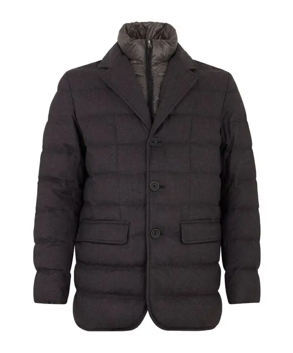 Herno Padded Notch Lapel Coat - Black