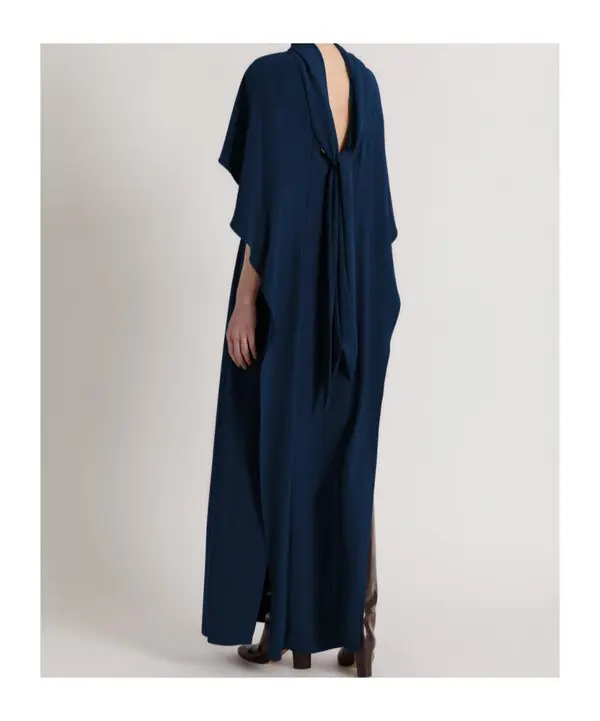 Alberta Ferretti Maxi Dress With Cape Detail And Back Bow