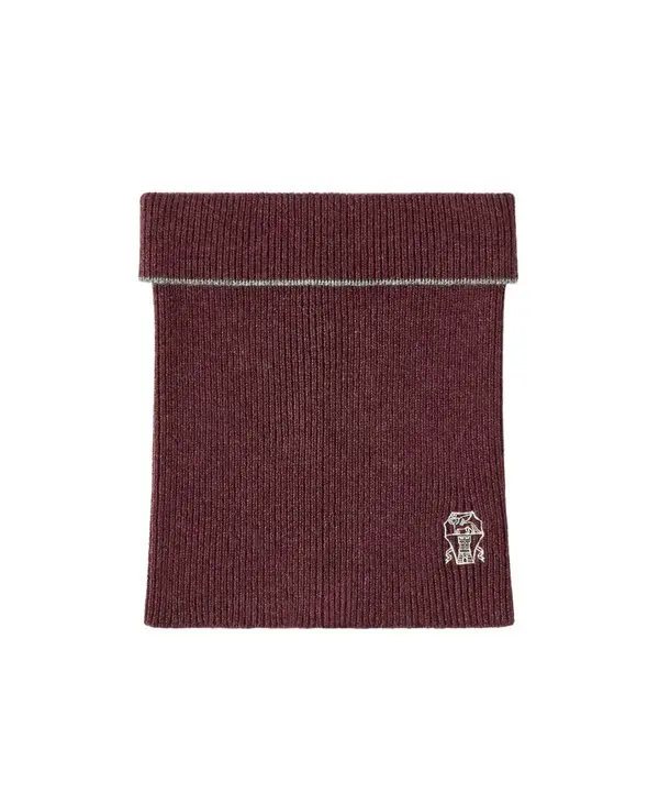 Brunello Cucinelli Ribbed Logo-embroidered Neck Warmer - Amaranth