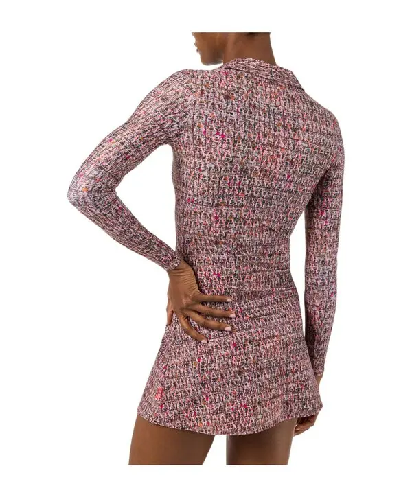 DIESEL® Collared Halfplacket Longsleeve Mini Dress