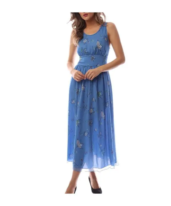 Emporio Armani Sleeveless Floral Print Midi Dress