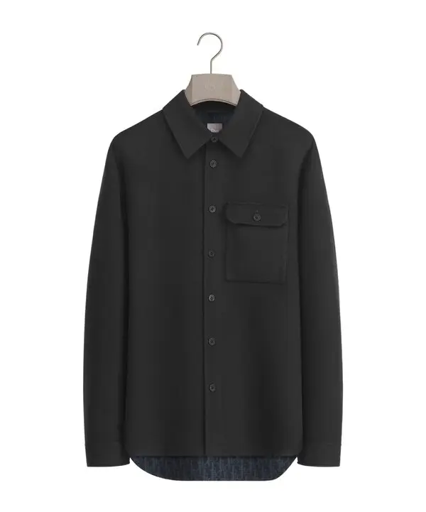 Dior Flap Pocket Long-sleeved Overshirt - Black