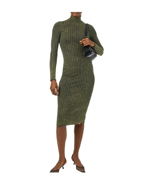 DIESEL® Mockneck Longsleeve Knit Midi Dress
