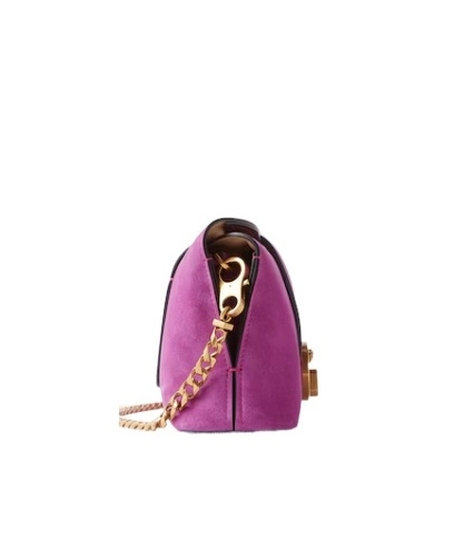 Versace Vivian Suede Clutch - Purple
