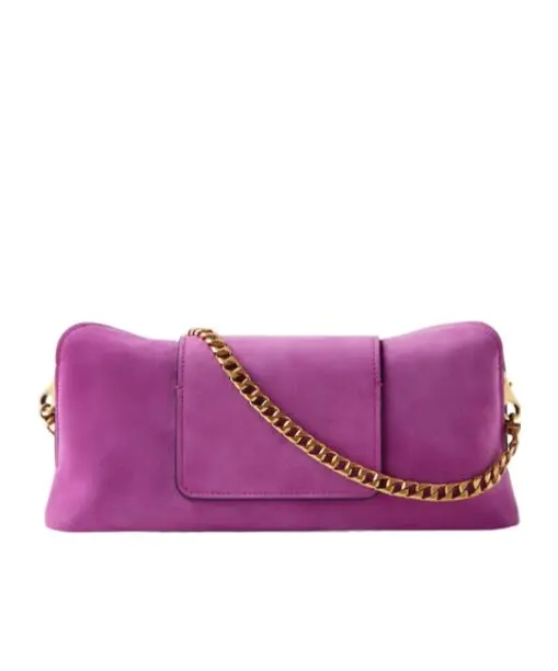 Versace Vivian Suede Clutch - Purple