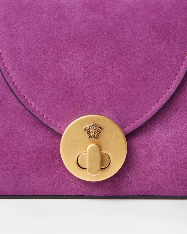 Versace Vivian Suede Clutch - Purple