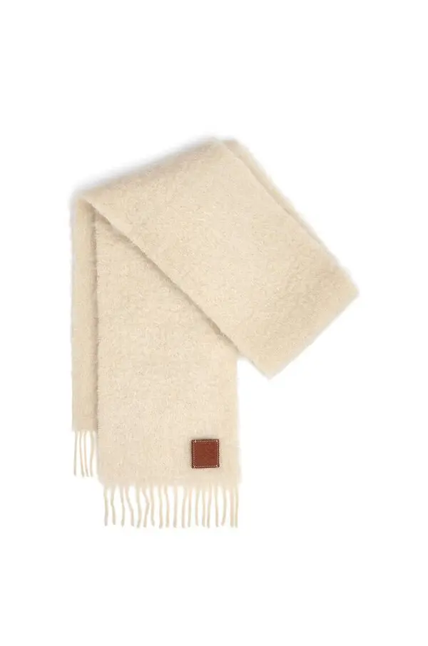 Loewe Logo Patch Fringed Scarf
