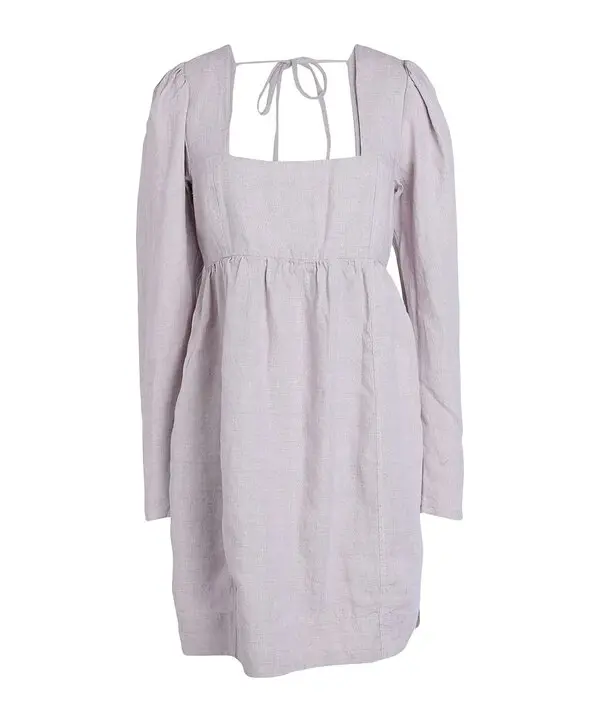 GANNI Short Dress With Long Sleeves And Square Neckline
