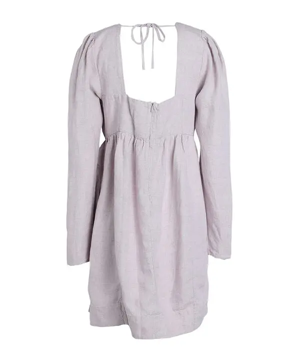 GANNI Short Dress With Long Sleeves And Square Neckline