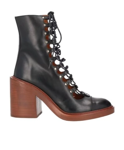 Chloé Lace-up Ankle Boots - Black