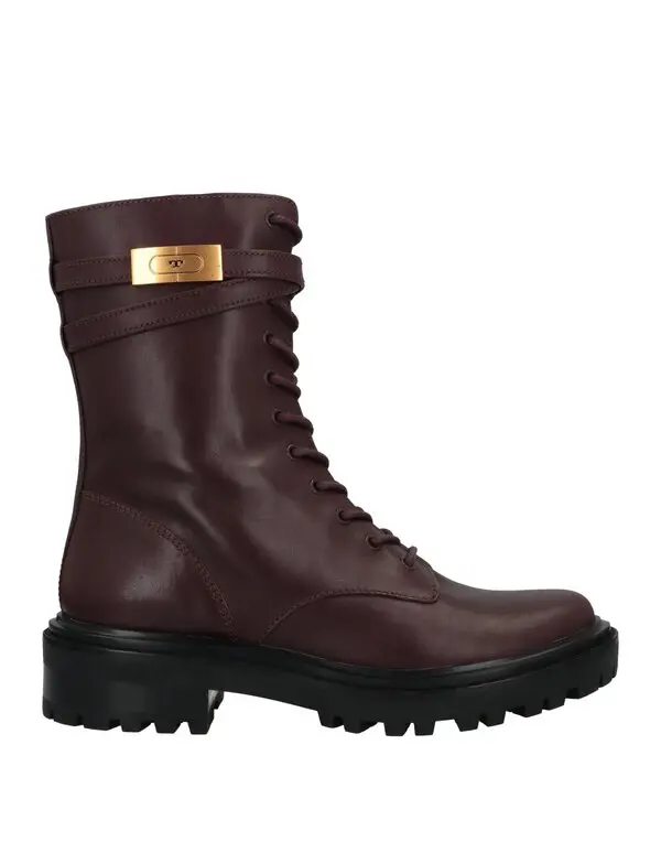 Tory Burch Solid Color Leather Boots - Black