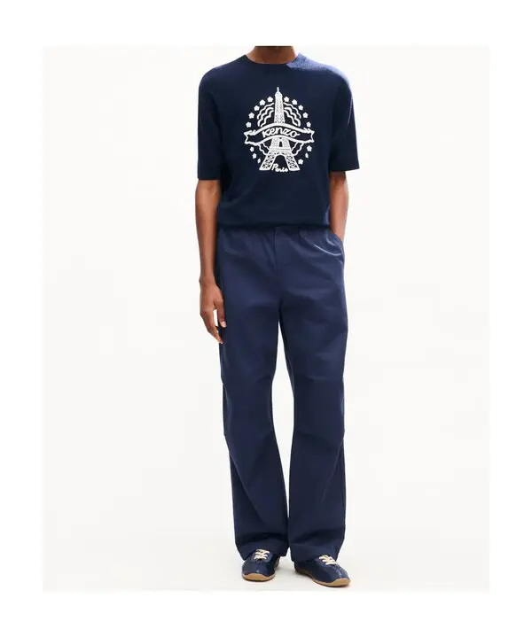 Kenzo Eiffel Tower Design' Embroidered T-shirt In Wool