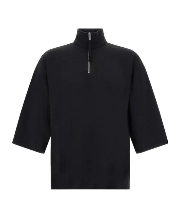 THOM KROM Ms 196 Oversized Half-zip Sweatshirt - Black