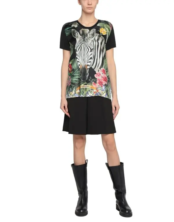 Dolce & Gabbana Zebra And Floral Print Short Sleeve T-shirt