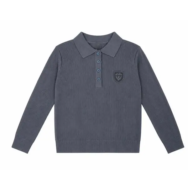 RAVE ON TREND Ribbed Knit Polo - Grey