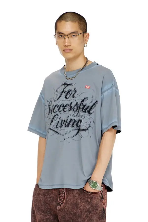 DIESEL® T-shirt With For Successful Living Print - Grey